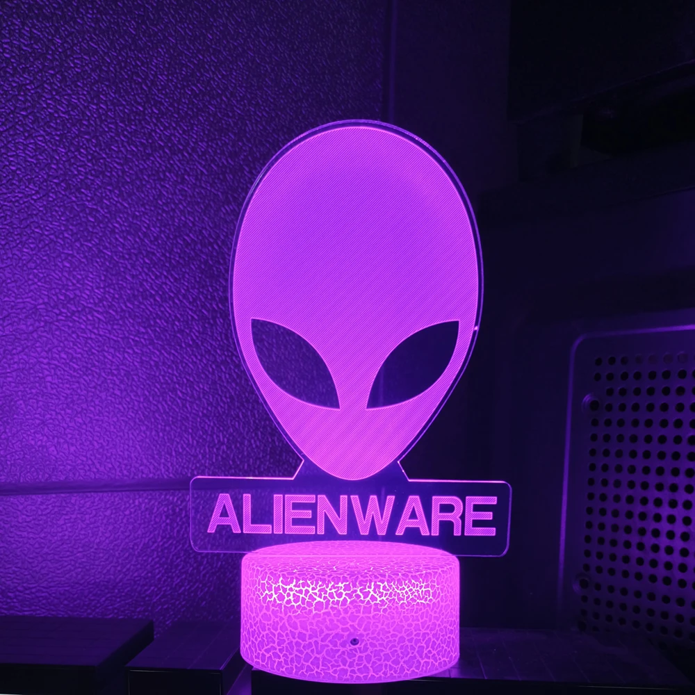 16 Color Changing 3D Alienware Desk Lamp Bar Game Room Decor USB ...