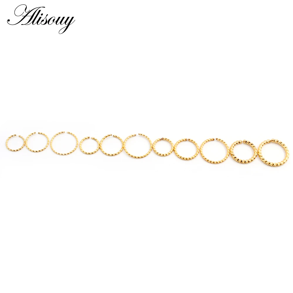 Piercing au nez,Rainbow-1.6-10mm--anneau de nez fin en acier inoxydable ...