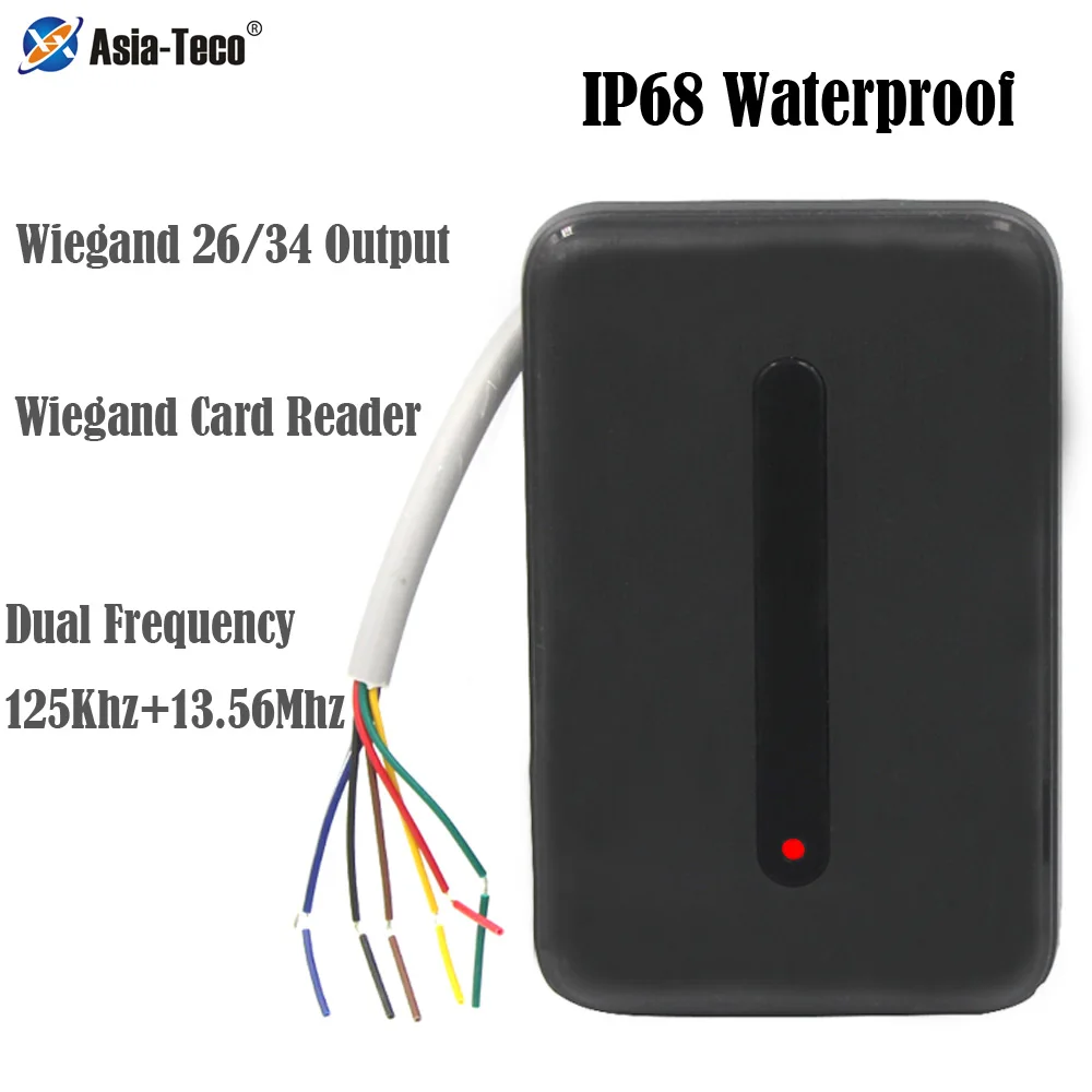 IP68 Waterproof 125KHz+13.56MHz Access Control Card Reader RFID Card ...