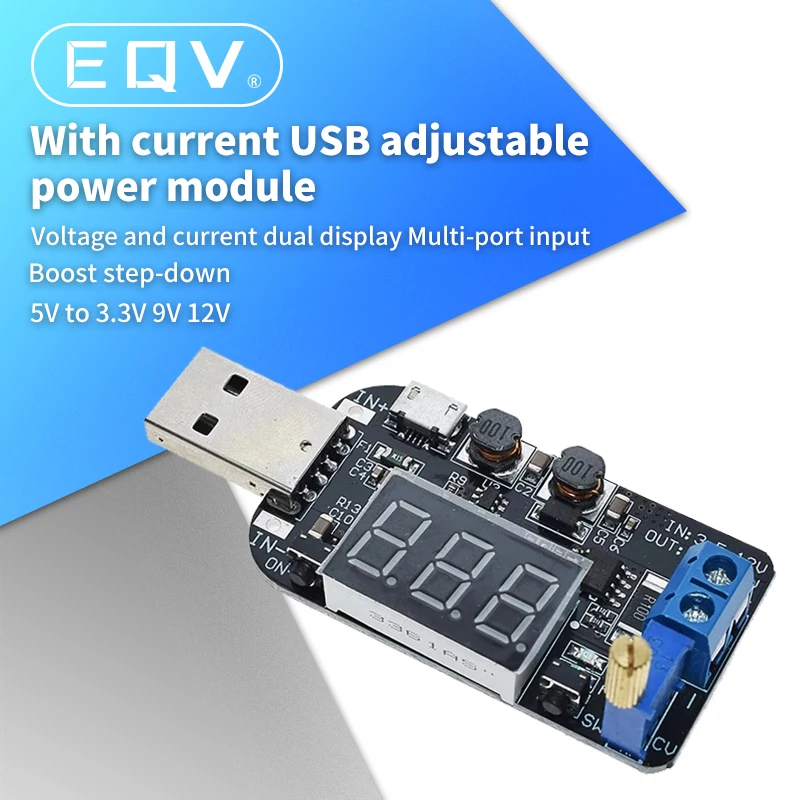 Eqv With Current Usb Micro Usb 5v To 3.3v 9v 12v 18v 24v Adjustable Buck-boost Power Supply ...