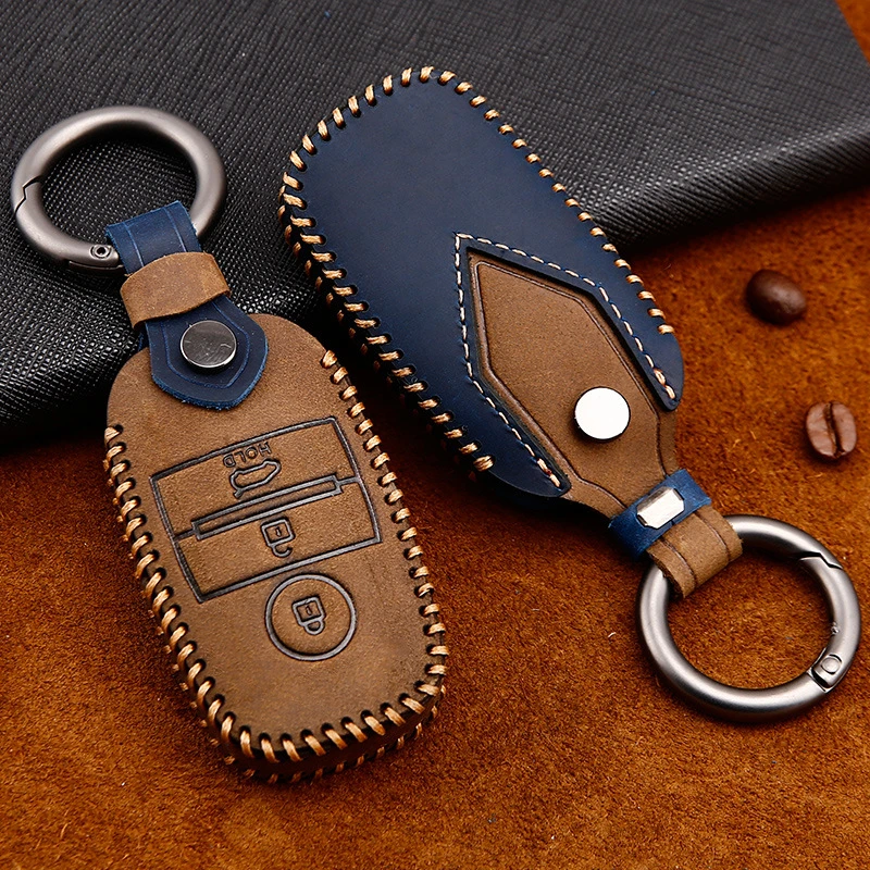 Genuine Leather Car Key Cover Case For Kia Rio Ql Sportage Ceed Cerato ...