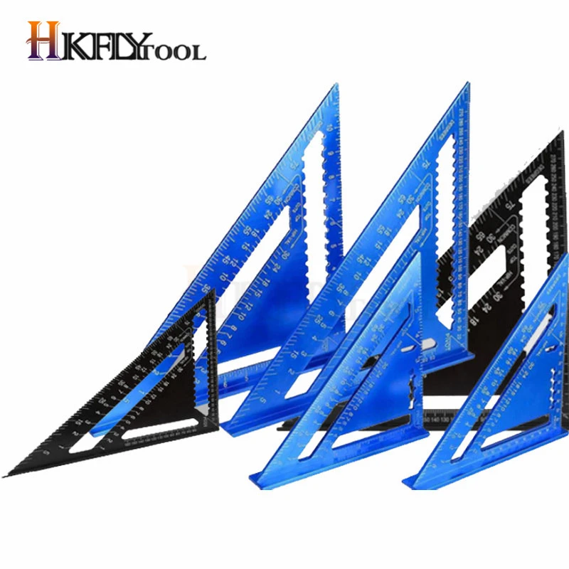 Angle Ruler 7/12 inch Metric Aluminum Alloy Triangle Measuring Ruler ...