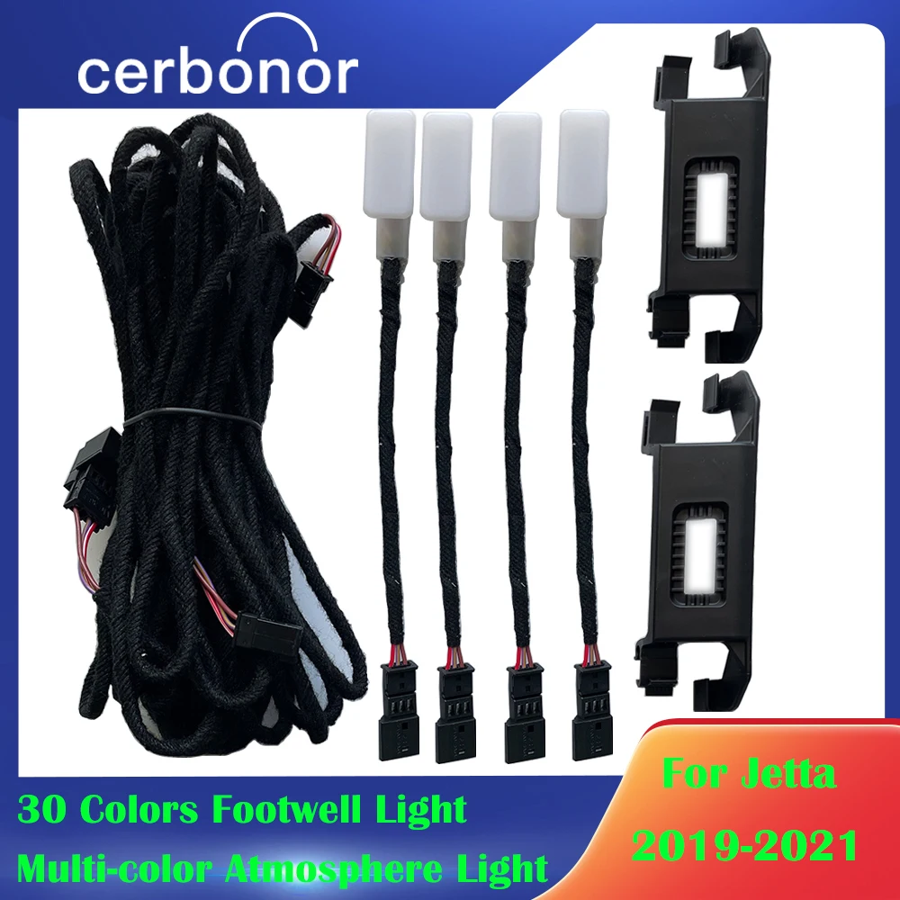 Car inner light 30 Colors Footwell Light Multi-color Atmosphere Light ...