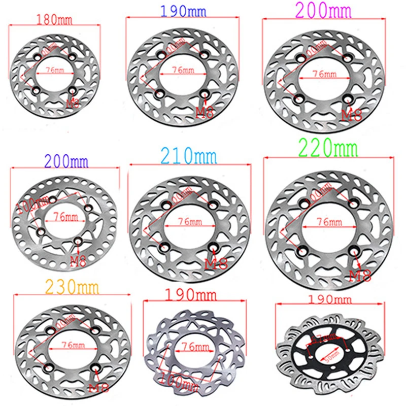180mm 190mm 200mm 210mm 220mm 230mm Front Rear disc brake disc plate for Motorcycle KAYO BSE ...