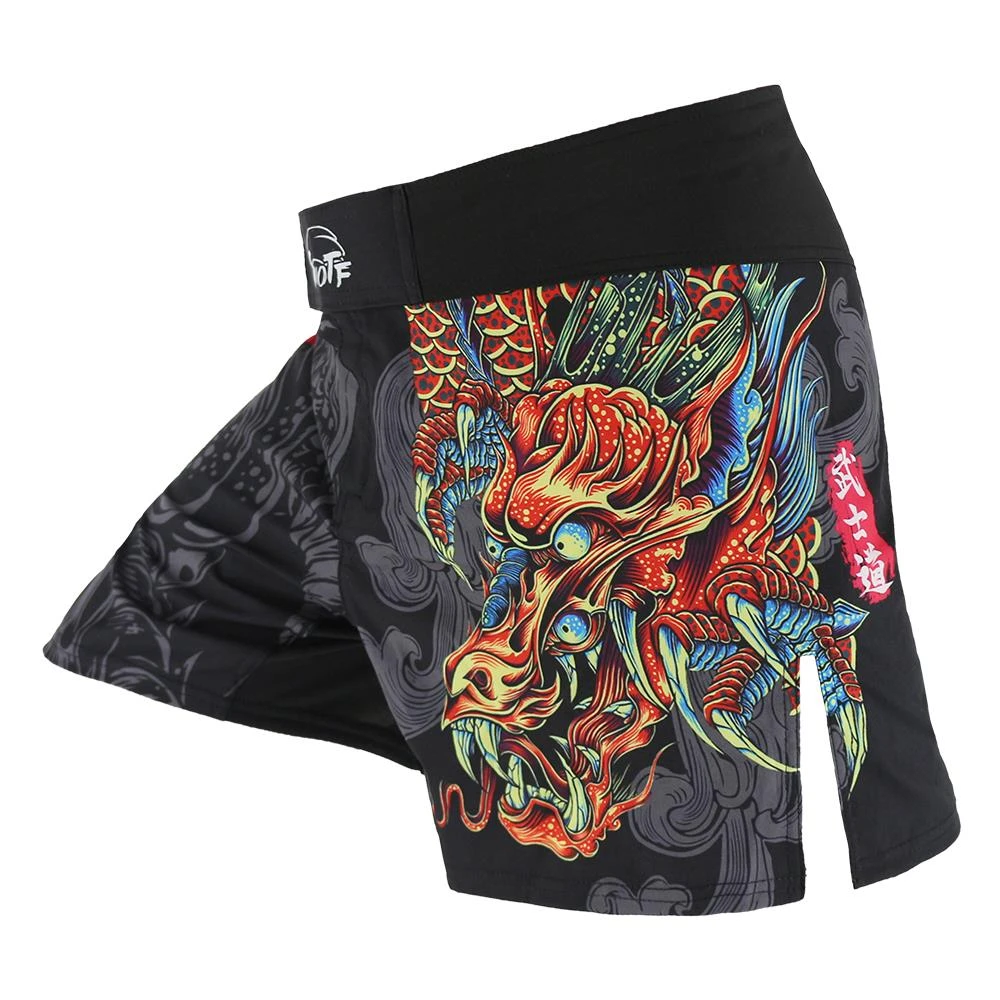 SUOTF Dragon Breathable Fighting MMA Shorts Grappling Sanda Muay Thai ...