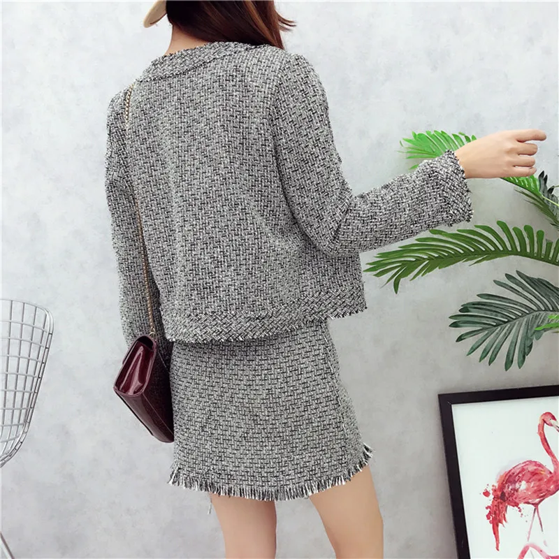 Tweed размер, твидовый пиджак, костюм, осенне-зимний элегантный ...