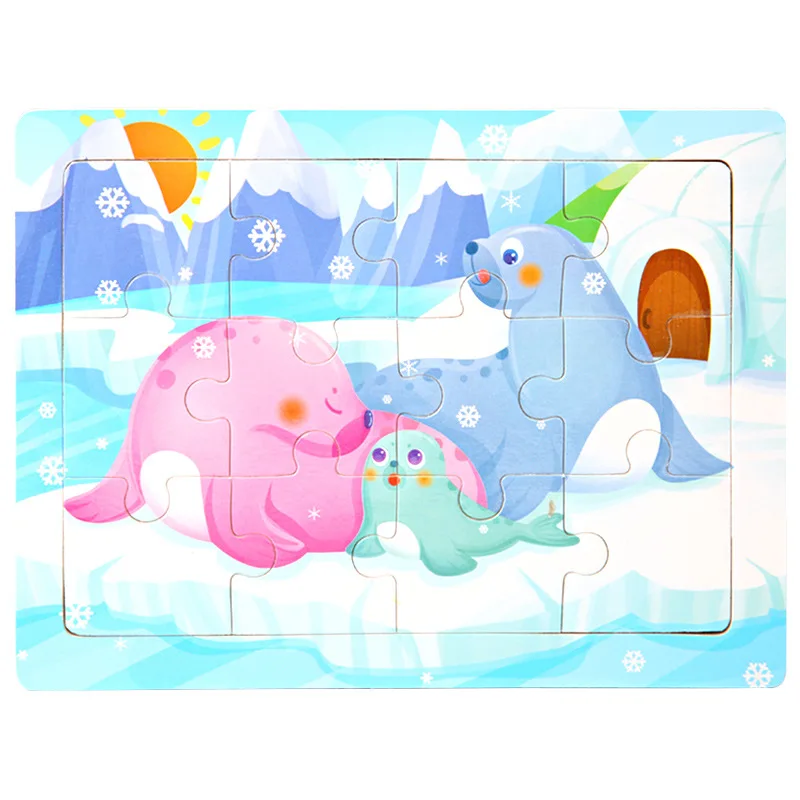 Puzzle aus Holz – 15x11cm 3D Tiere Pädagogisches Spielzeug für Kinder ...