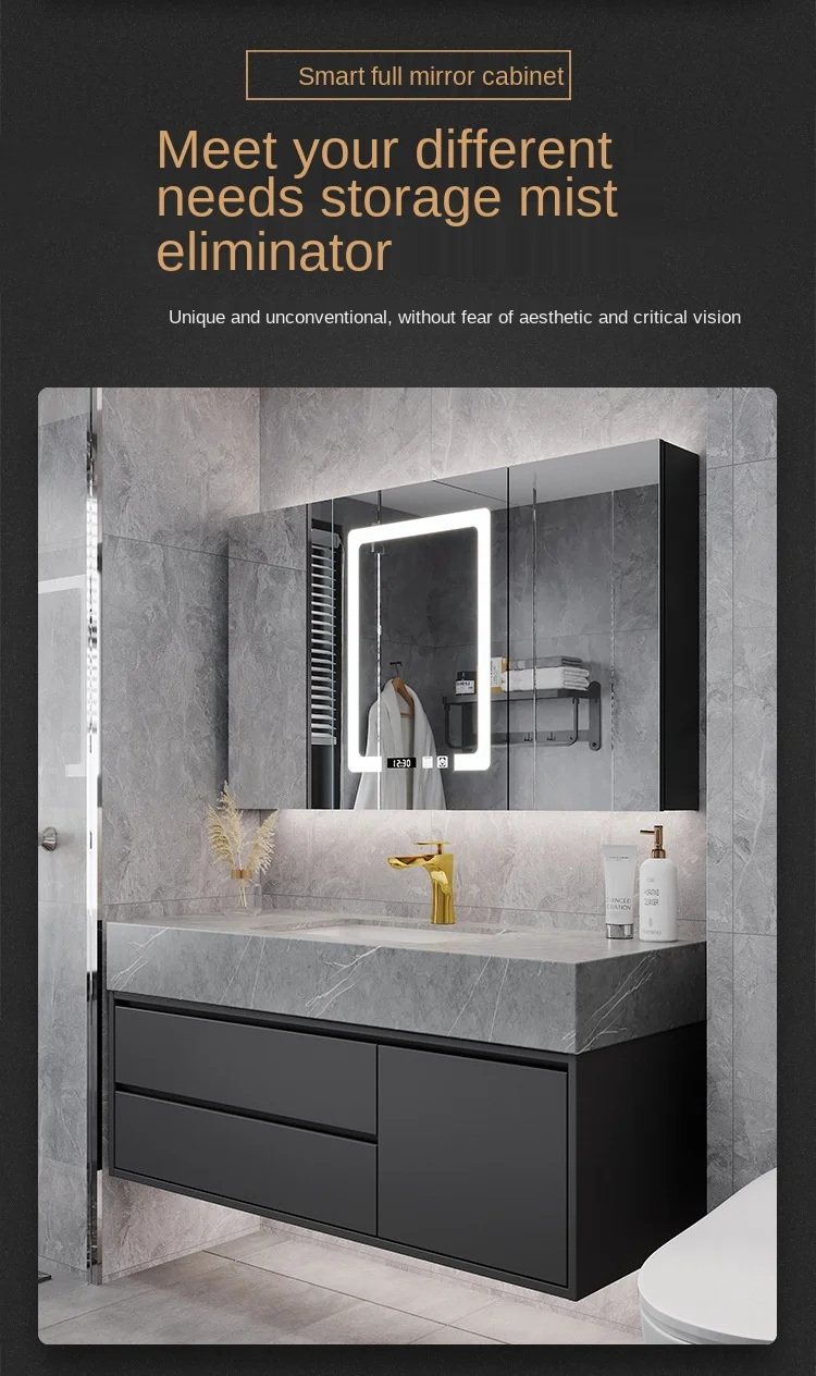 Home Bathroom Smart Bathroom Locker Wash Basin with Sink Cabinet Washb ...