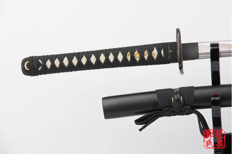 Real Samurai Katana swords full tang sharp 1045 Carbon steel hot Black ...