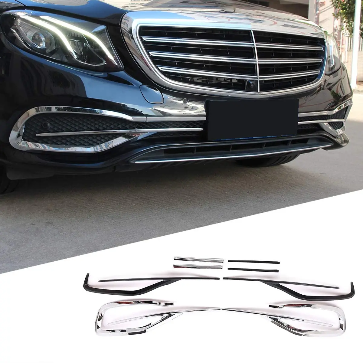 for-Mercedes-Benz-E-Class-W213-16-19-Maybach-Style-Front-Bumper-Plate ...