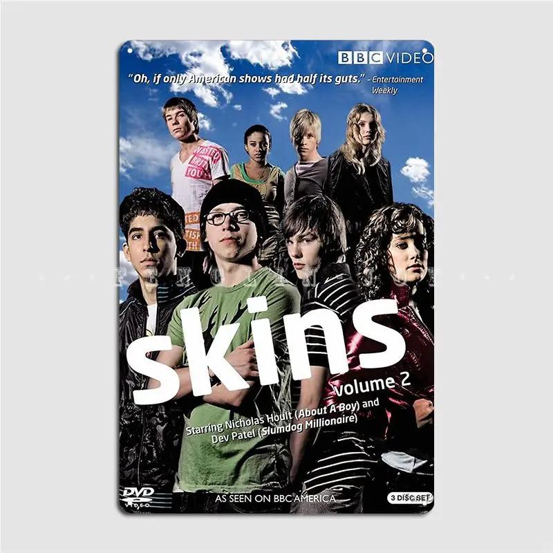 Skins Cast Poster Metal Plaque Cinema Garage Club Bar Funny Plaques Tin ...