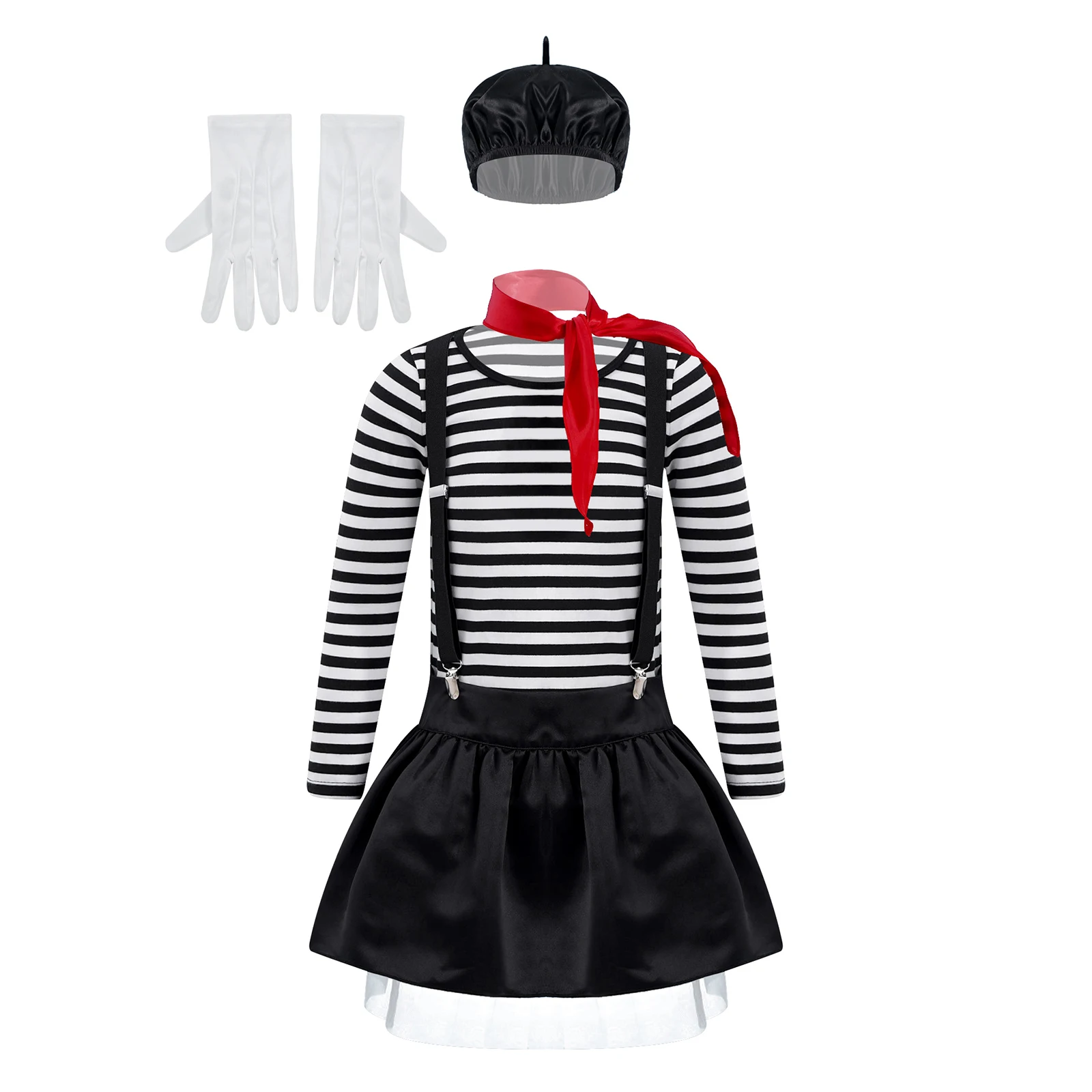 Female Mime Costume For Kids