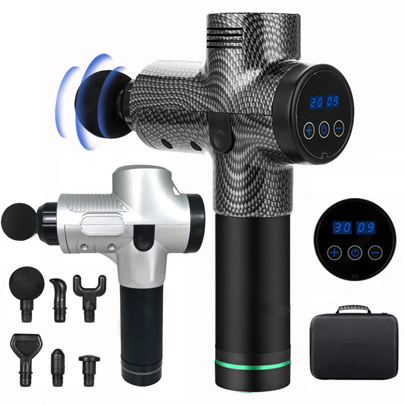 30 Speed LCD Display EMS Massage Gun Deep Muscle Massager Body Neck ...