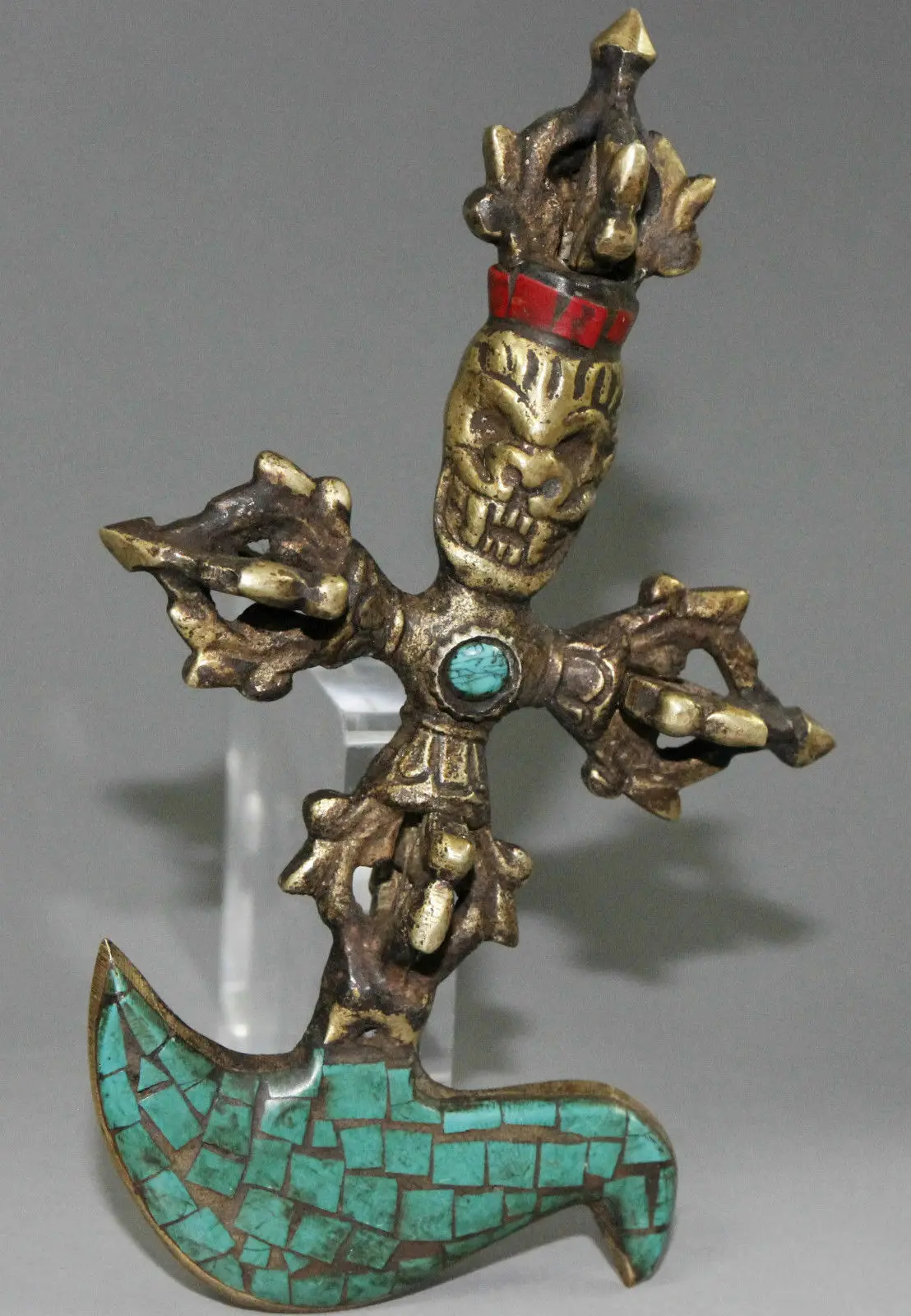 Espada-de-la-sabidur-a-del-viejo-T-bet-turquesa-tibetana-bronce ...