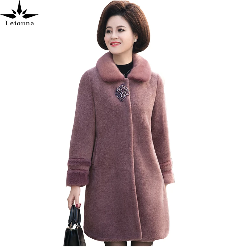 Leiouna solto tamanho grande 5xl 2020 moda nova outono inverno ovelhas corte jaqueta feminina ...