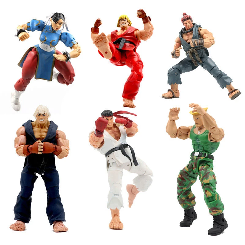 18cm NECA Classic Game Street Fighter Figure Chun Li Ken Guile Hoshi ...