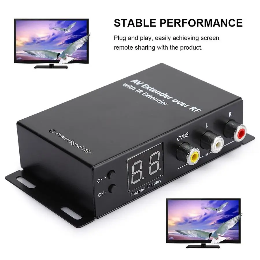 디지털 셋톱 TV 박스 RF 송신기 RF 수신기 VHF 및 UF 주파수 범위 모두를위한 AV 익스텐더 리피터 어댑터 TV 변조기 ...