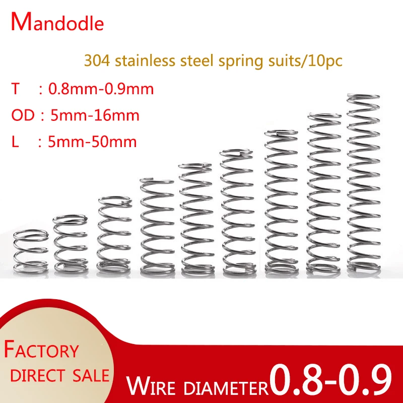 304 stainless steel compression spring,Wire diameter0.8 0.9,Outer ...