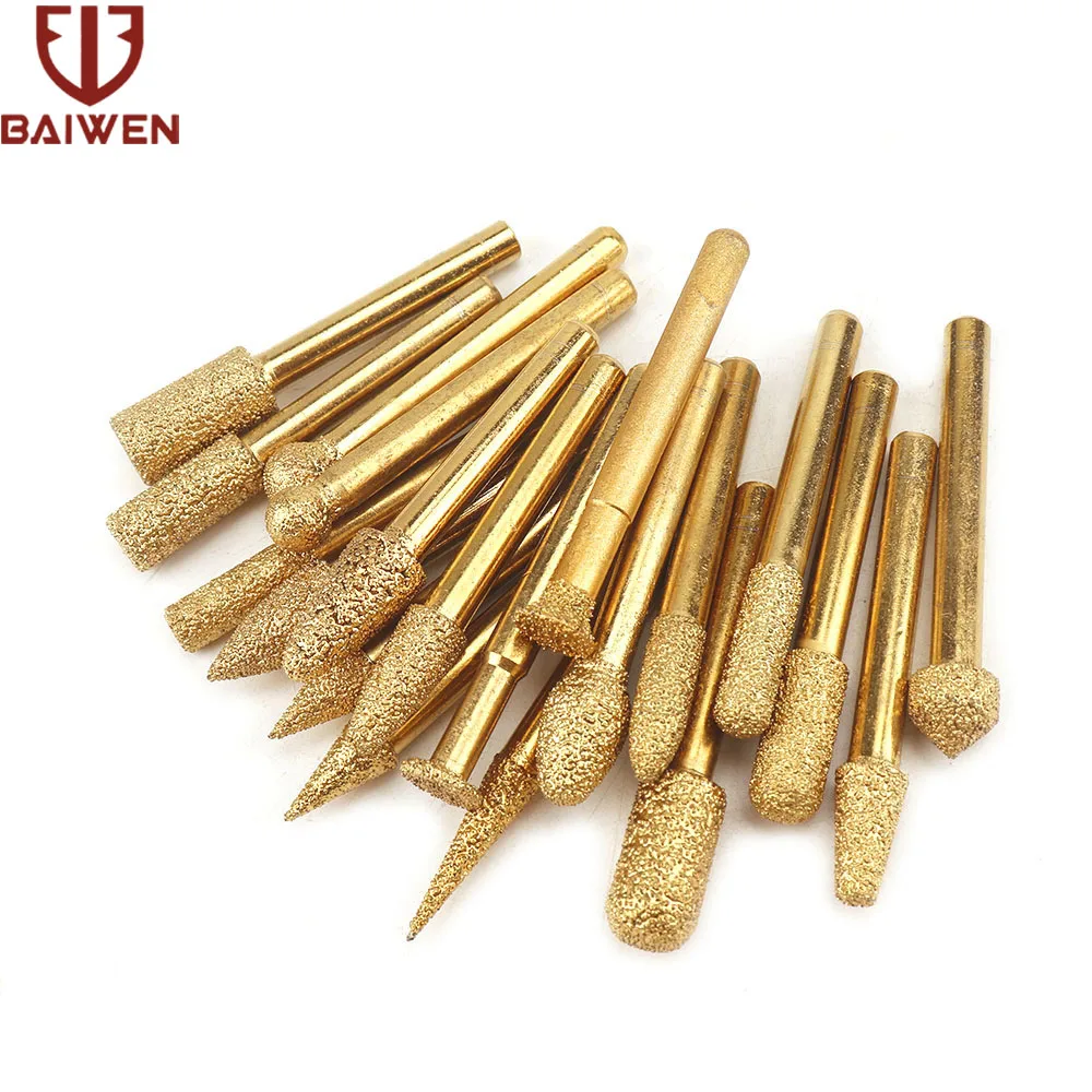 Diamond Grinding Head Wheel Vacuum Brazed Diamond Straight Carving Bits ...