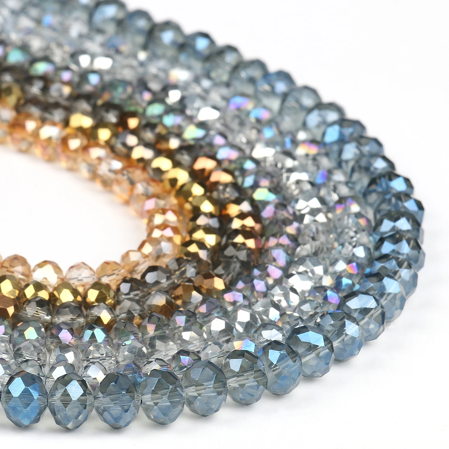 3 4 6 8mm Faceted Crystal Glass Beads Translucent Loose Spacer Beads ...