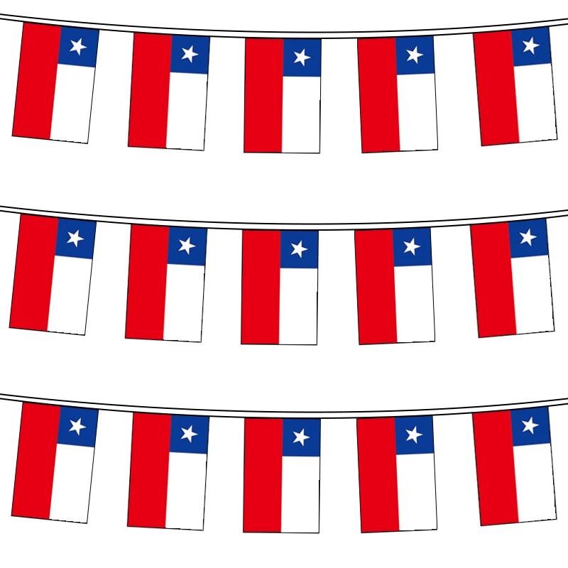 Aerlxemrbrae 20pcs/lot chile bunting flags 14x21cm Pennant chile String ...