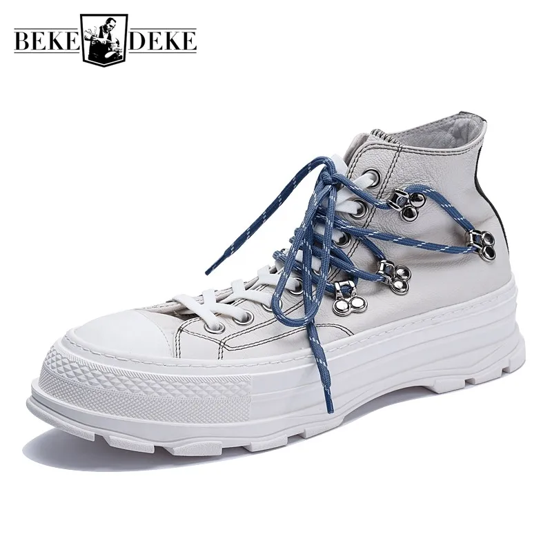 Popular Product Luxury Mens Work High-Top Shoes 100% Real Leather ...