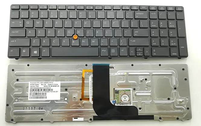 New US Laptop Keyboard for HP Elitebook 8560W 8570W English with ...