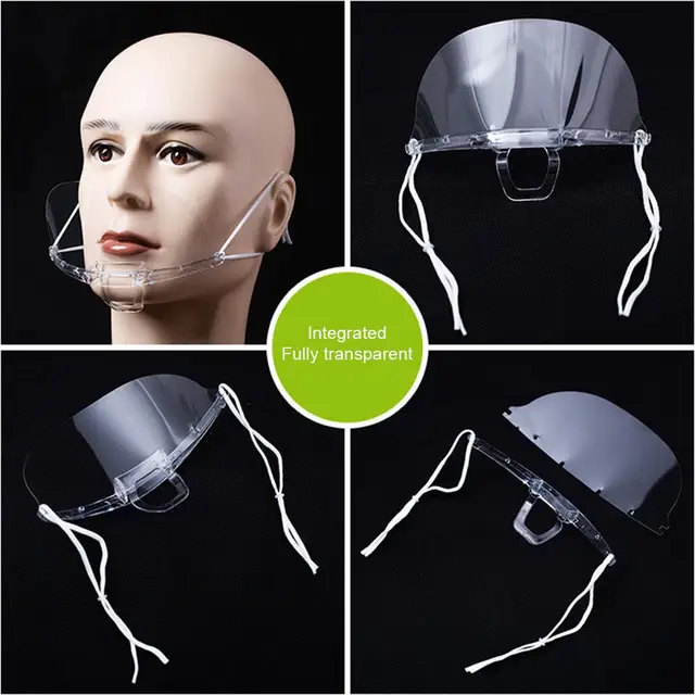 10PCSReusable Face Shield Plastic Transparent Protective Visor Food ...