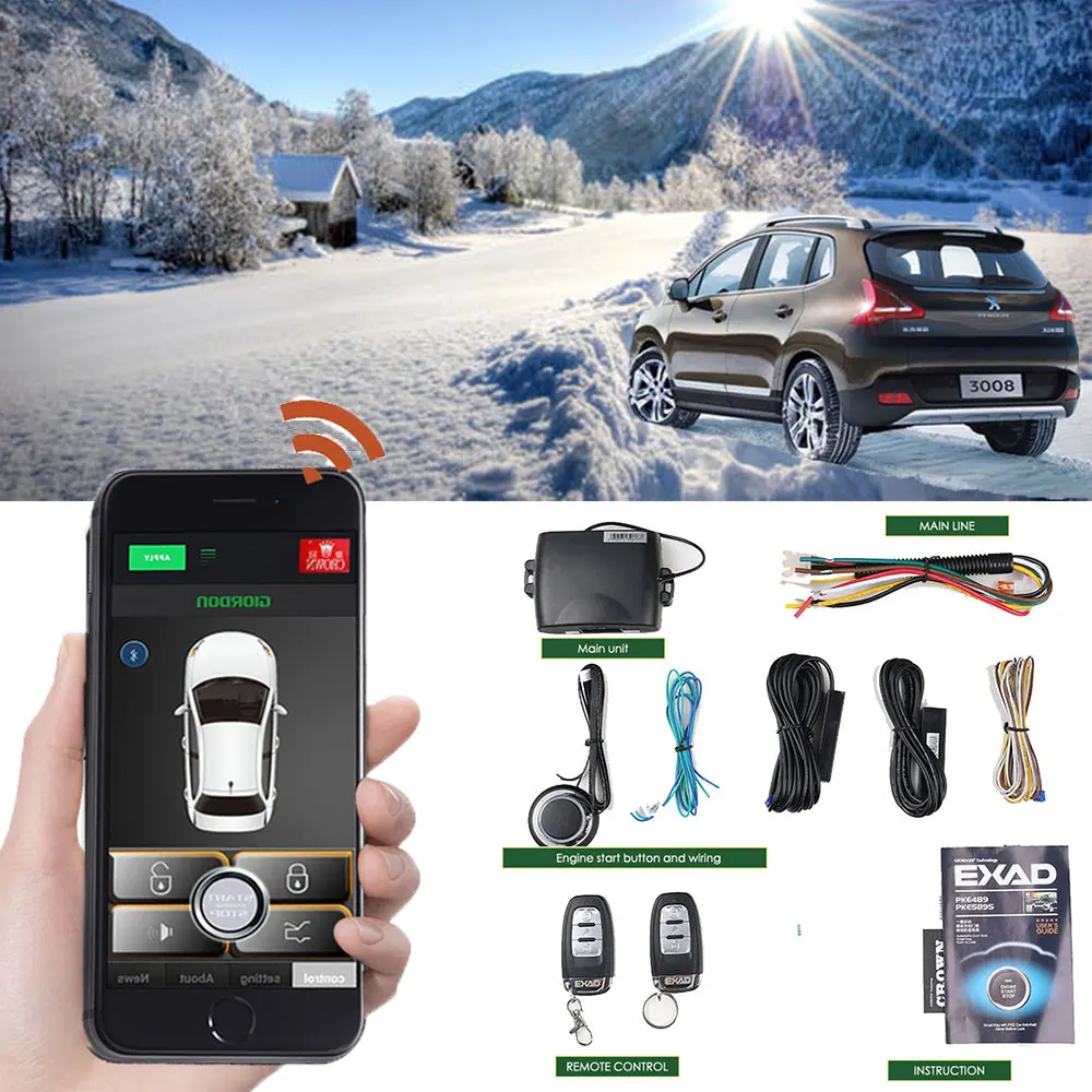 MOTORS Automotive Car One-Key Stop Button Bluetooth Smart Start System ...