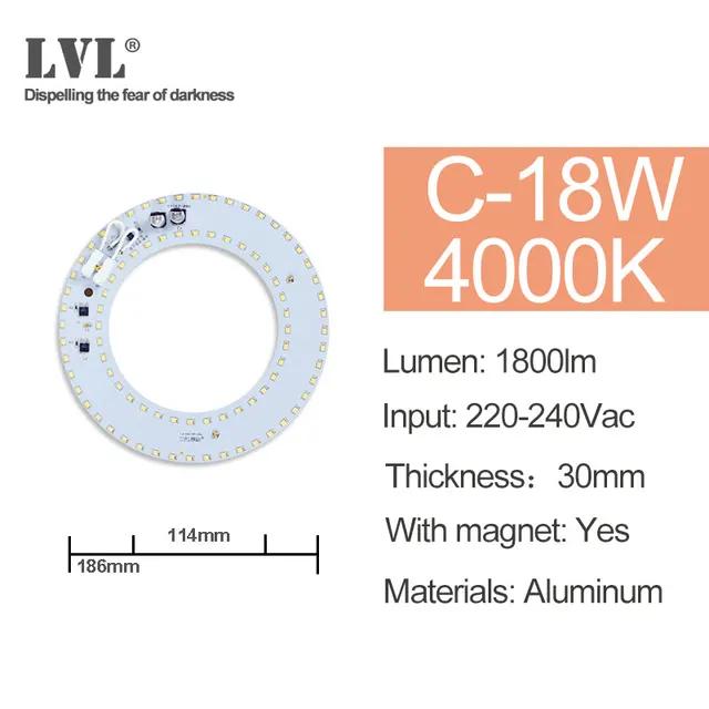 LED Module 18W 25W 36W Circle Ring Lamp No Flicker AC 220V 230V for ...