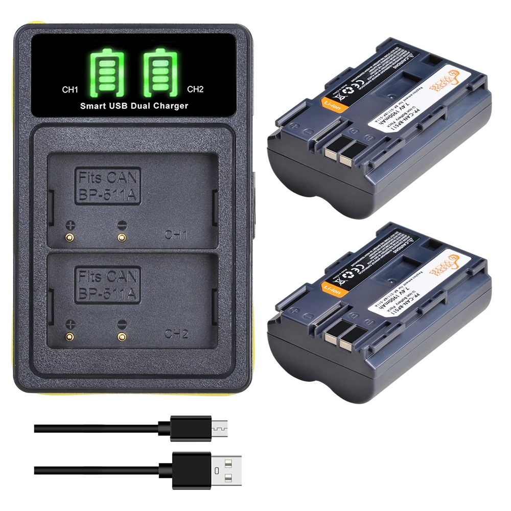 Bp-511 Battery For Canon Eos 30d, Digital Rebel, G5, 50d, 5d, G3, 40d ...