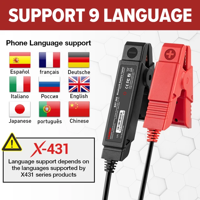 LAUNCH BST-360 Bluetooth Battery Test Clip Analyzer 6V 12V 2000CCA ...