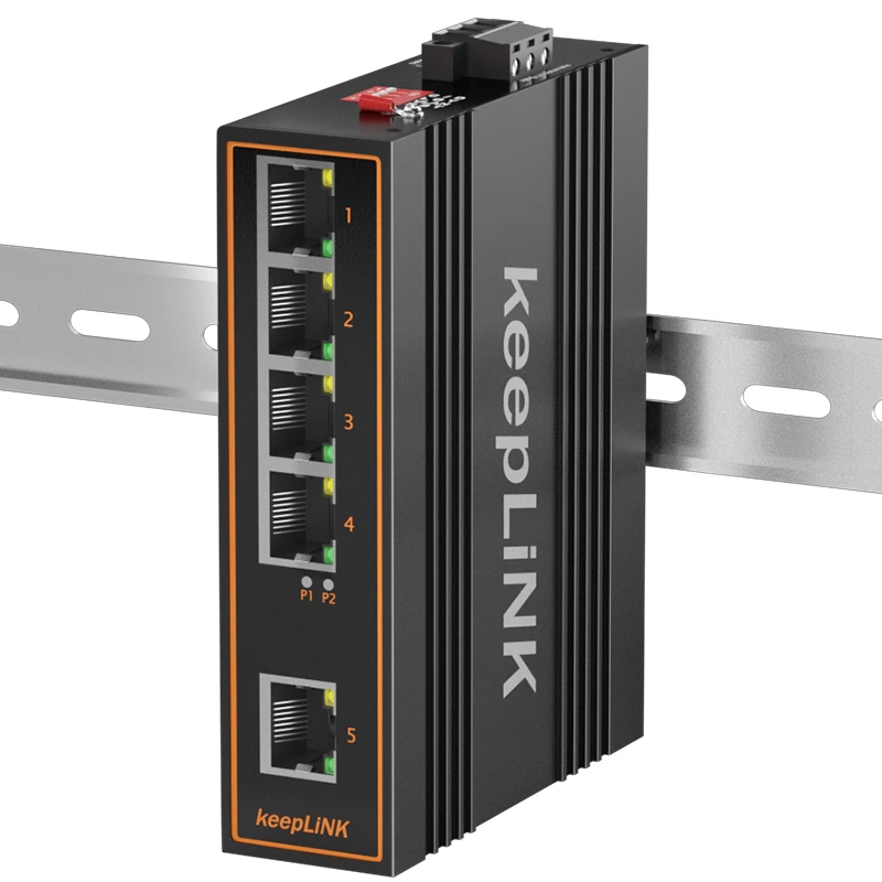 5 Port Industrial Gigabit Unmanaged Network Switch Metal Fanless DIN ...