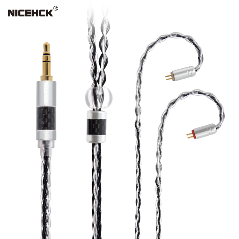 NiceHCK 8 Core Silver Plated Earphone Cable 3.5/2.5/4.4mm MMCX/2Pin For ...
