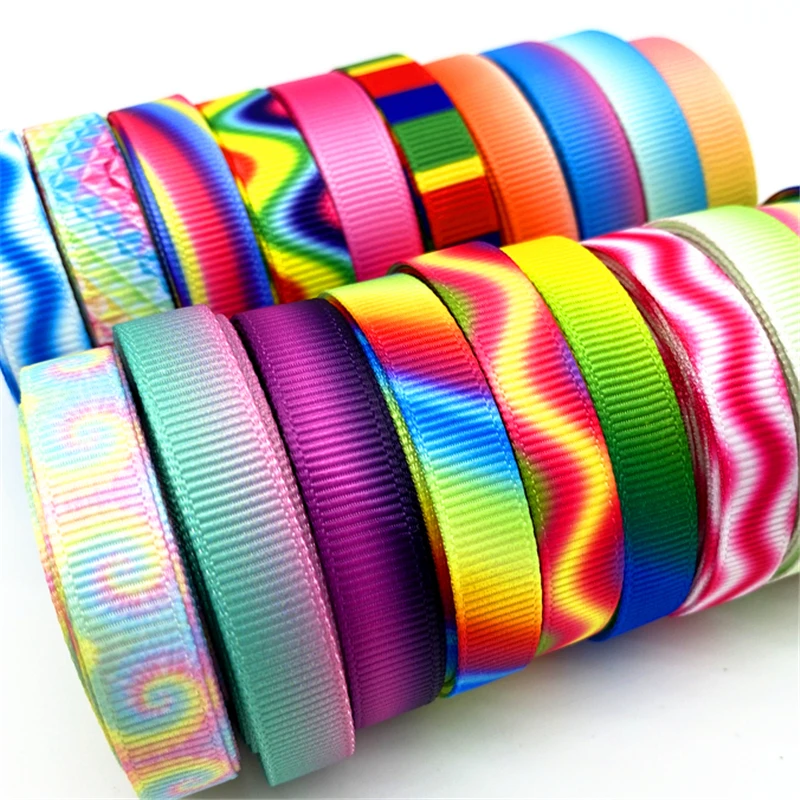 3 yards 10mm Gradient Rainbow Grosgrain Ribbon for Wedding Party ...
