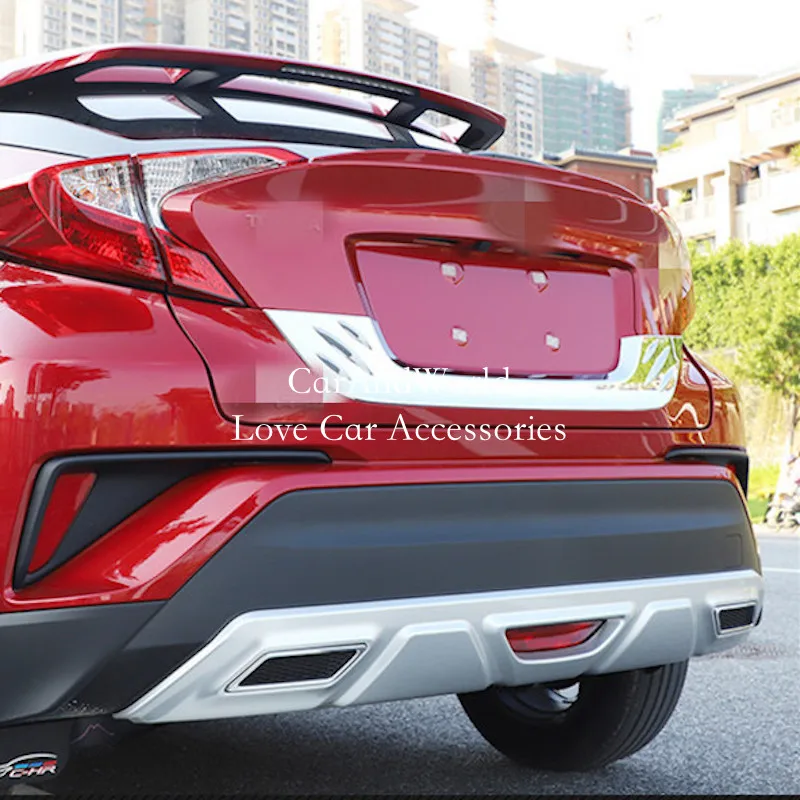 For Toyota C-HR CHR 2017-2022 Rear License Plate Trunk Trims Tail Door ...