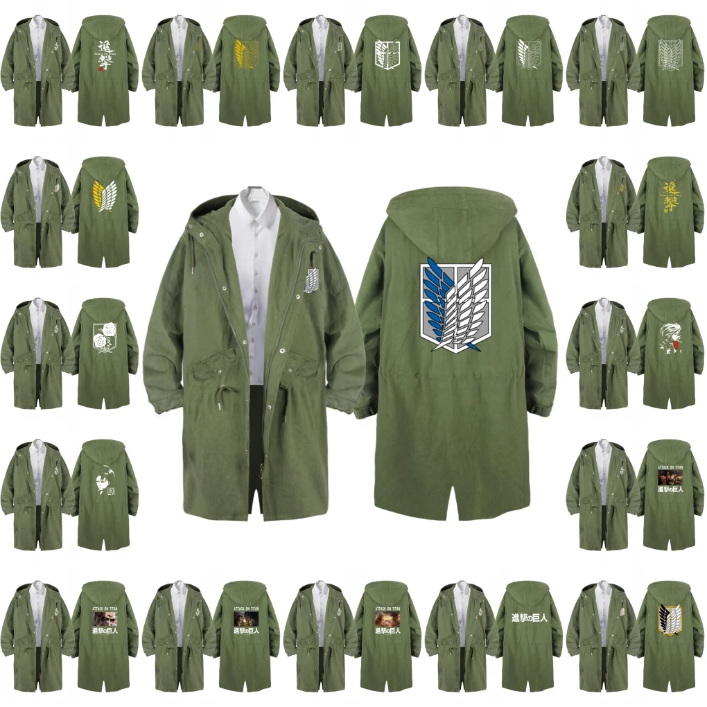 Attack On Titan Hoodie Coat Survey Corps Overcoat Fashion Cotton Zipper ...