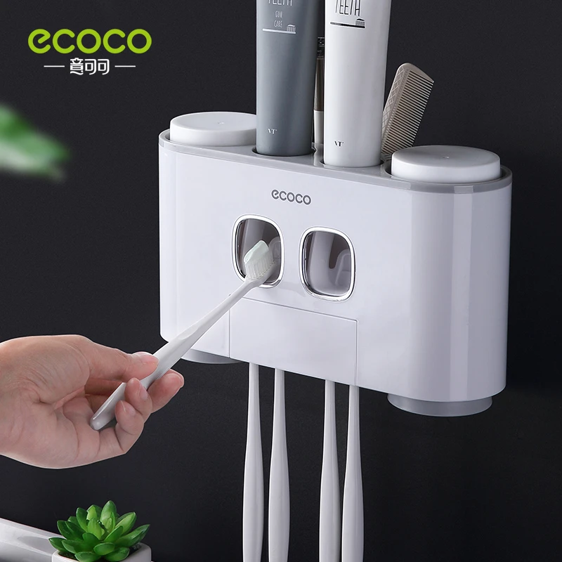 Ecoco Wall Mount Automatic Toothpaste Squeezer Dispenser Toothbrush ...