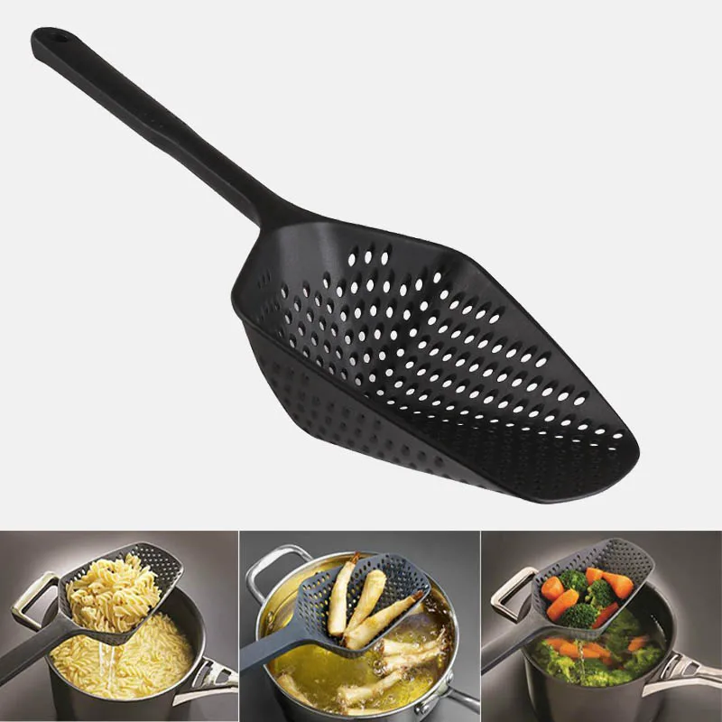 kitchenware-cooking-tool-Nylon-filter-spoon-colander-black-large ...