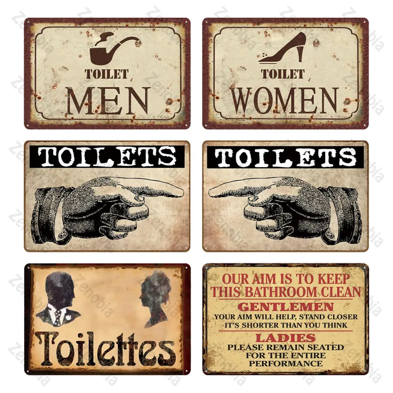 Vintage Toilet Signs