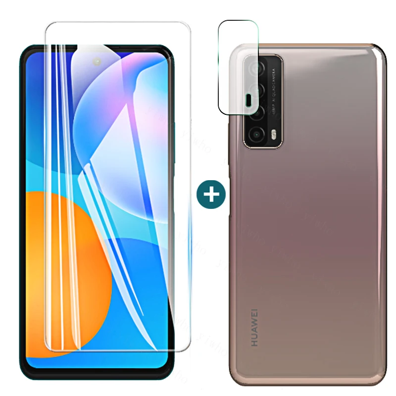 2 In 1 Tempered Glass for Huawei P Smart 2021 Glass Screen Protector ...