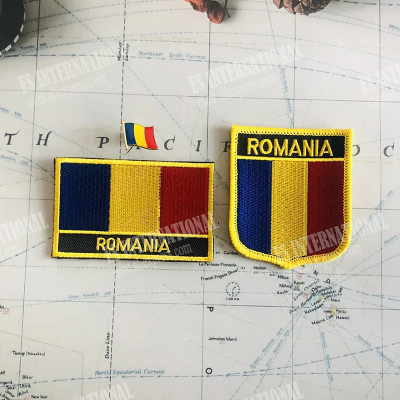 ROMANIA-National-Flag-Embroidery-Patches-Badge-Shield-And-Square-Shape ...