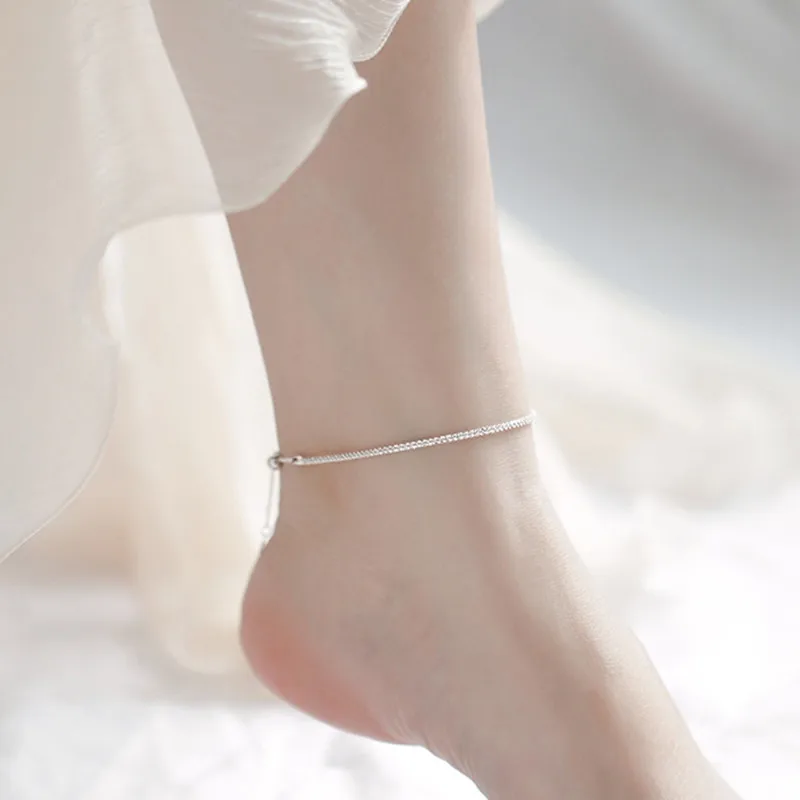Buyee-925-Sterling-Silver-Sweet-Anklets-Light-White-Small-Twine-Twist ...