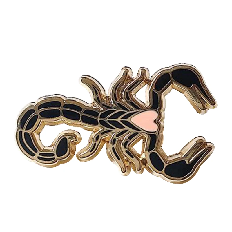 Scorpion-Enamel-Pin-Black-Hard-Enamel-in-Gold-Color-Finish-w-Rubber ...