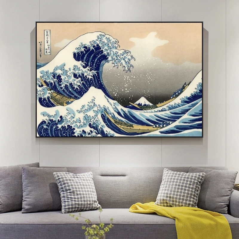 Die große Welle von Kanagawa Leinwand Gemälde japanische berühmte Leinwand Kunstdrucke ...