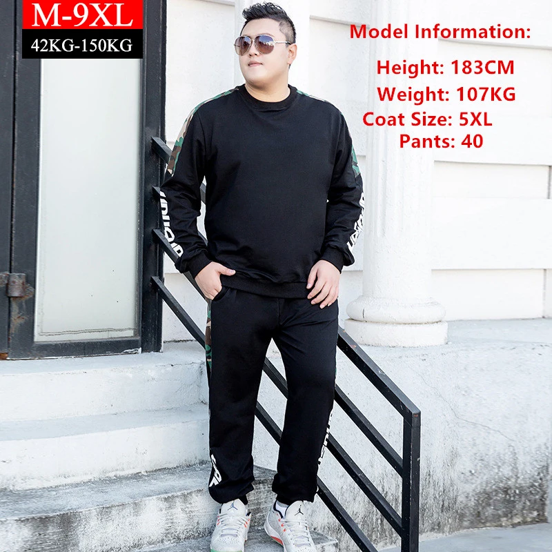 Mens Clothing Streetwear Sweat Suits Men Track Suit Big Size 9xl ...