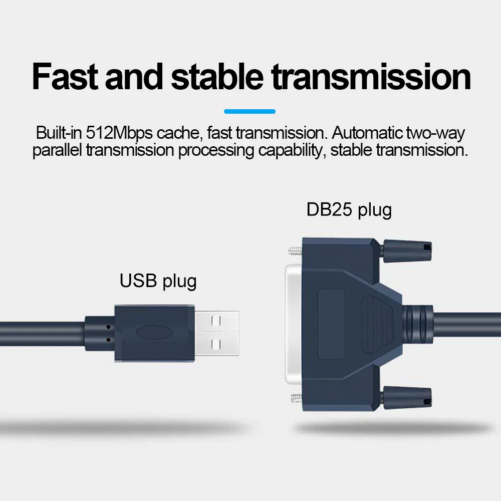 1.2m USB To DB25 Female Port Printer Cable Converter LPT Cable 25 Pin ...