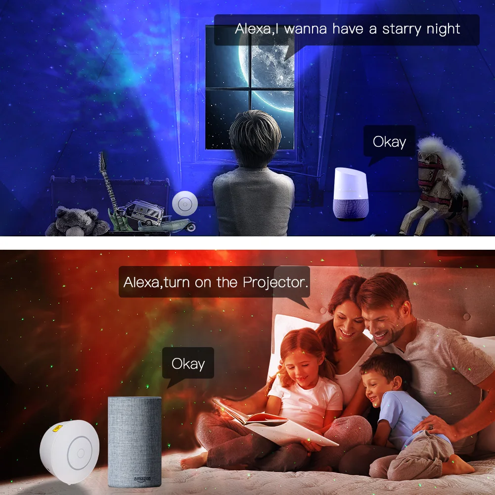 Smart Star Projector Galaxy Cloud/Moving Ocean Wave Star Sky WiFi Night ...