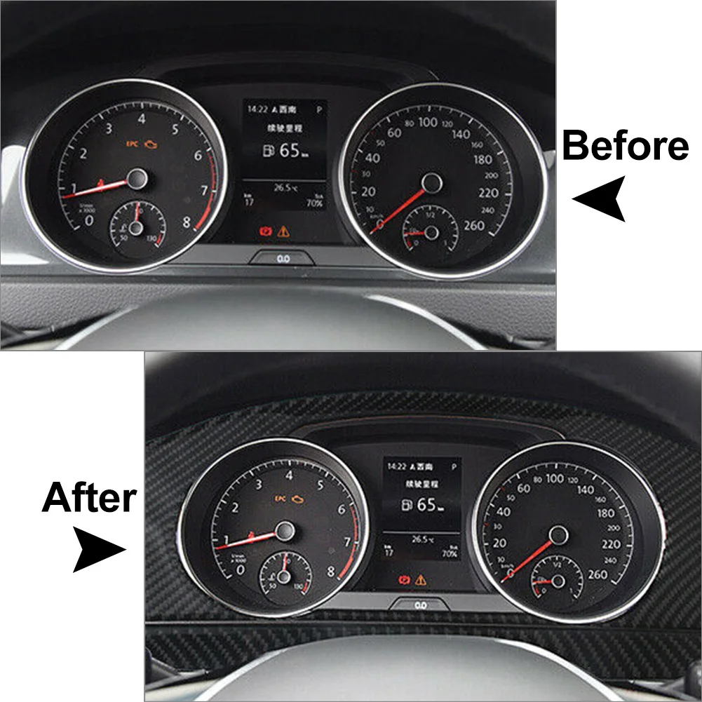 Carbon Fiber Interior Dashboard Panel Decor Trim Cover For VW Golf MK7 ...