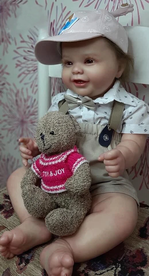 NPK poupée bébé garçon Reborn 60CM corps doux ours Kodi réaliste ...